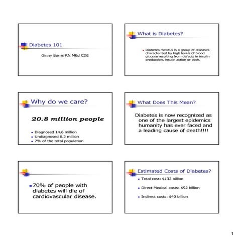 Diabetes 101-presentation | PDF