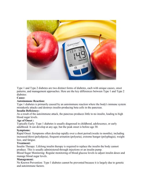introduction to Diabetes, conditions and information | PPTX