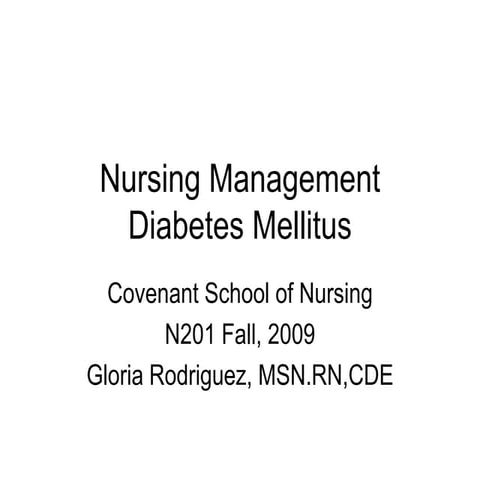 diabetes. Management ppt can use for nursing | PPT