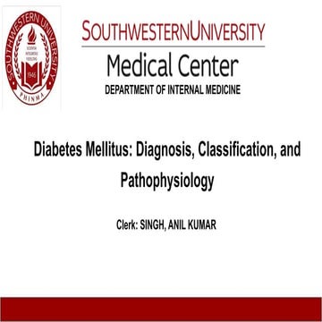 Type 2 Diabetes Mellitus - Pathophysiology | PPTX