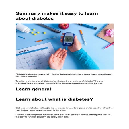 Biology investigatory project on diabetes | DOCX