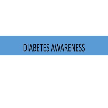 Diabetes Awareness | PPT