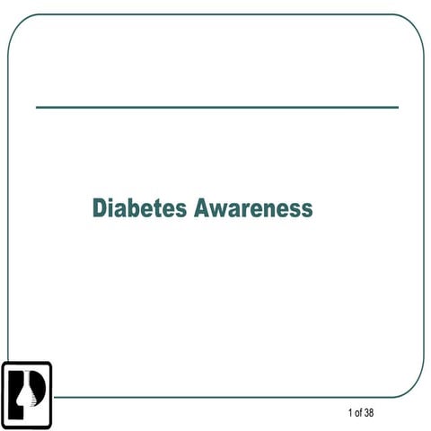 Diabetes Awareness and management of diabetes | PPT
