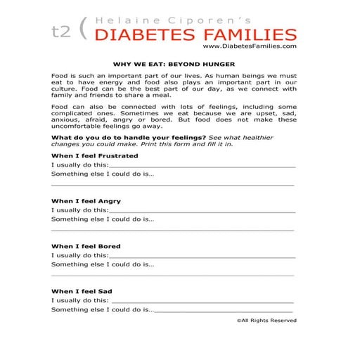 Diabetes Families Worksheets for Kids | PDF