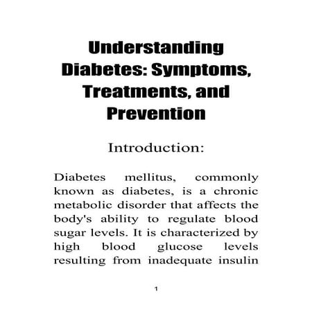 Comprehensive Guide to Understanding Diabetes and Its Management | PDF