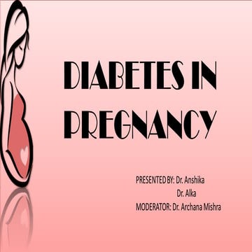 Diabetes in Pregnancy obstetrics and gynec | PDF