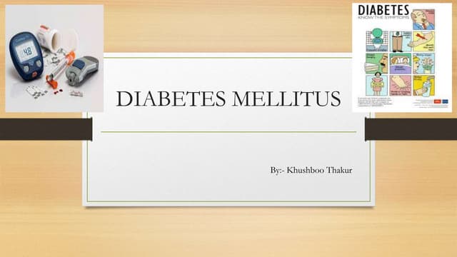 Diabetic mellitus pathophysiology | PPTX