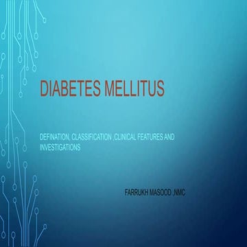 Diabetes mellitus definition,classification,clinical features ...