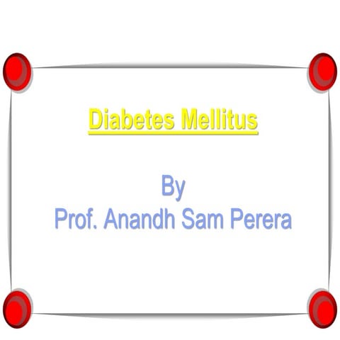 Diabetes Mellitus for Nursing Students. PPT | PPTX