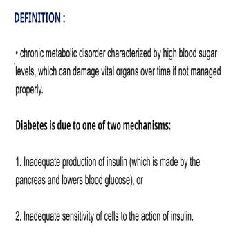 Diabetes mellitus: definition ,types (DM). | PPTX