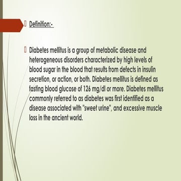 Diabetes mellitus PowerPoint Presentation .pptx