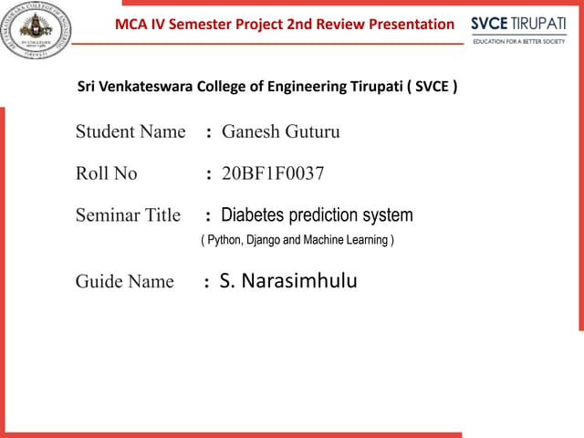 Diabetes prediction using machine learning.pptx