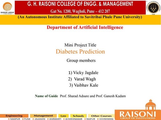 Diabetes prediction using machine learning | PPT | Diabetes | Diseases ...