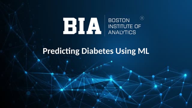 Diabetes Prediction Using Machine Learning A Data Driven Approach Pptx