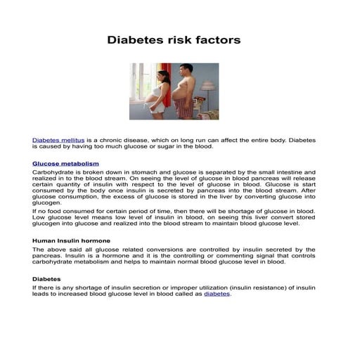 Diabetes Risk Factors | PDF | Diabetes | Diseases and Conditions