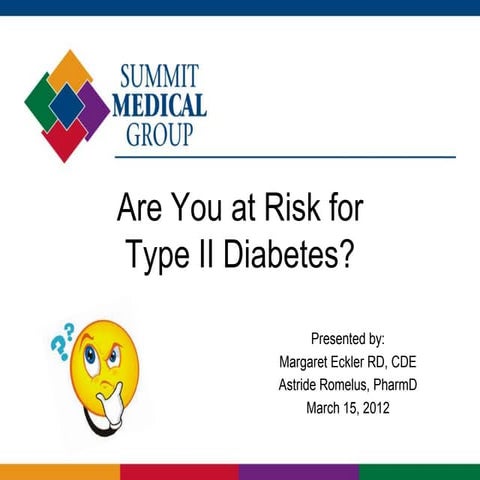Are You At Risk for Type II Diabetes? (Test) | PPT