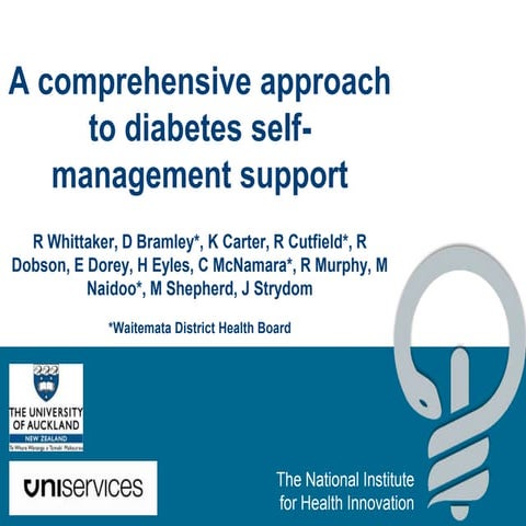 A Comprehensive Approach to Diabetes Self-management Support | PPTX