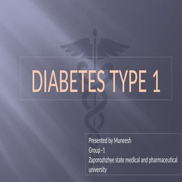 DIABETES TYPE 1 epidemology and pathogenisis short way | PPTX
