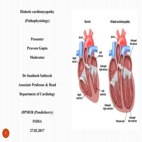 Diabetic cardiomyopathy (Pathophysiology) | PPTX