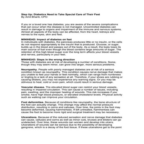 Diabetic Foot Care Pdf