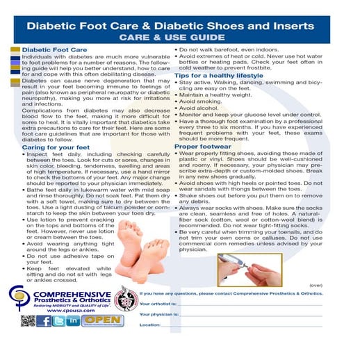 Diabetic foot care & Shoe Inserts | PDF