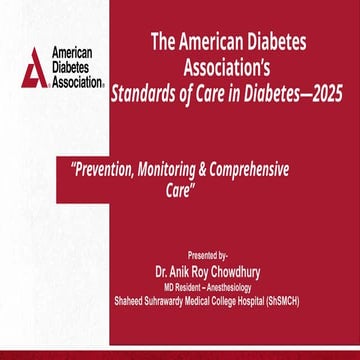 ADA Diabetes guideline 2025- Prevention, Monitoring & Comprehensive ...