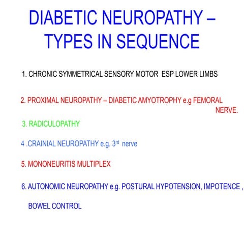 Diabetic neuropathy – types in sequence | PPTX