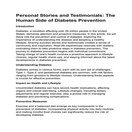 Prevention & control of diabetes | PPTX