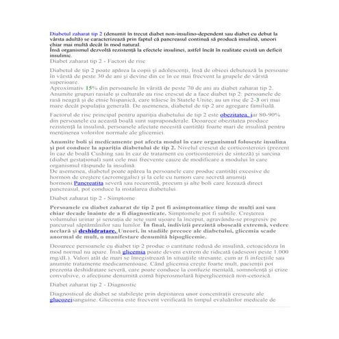 Diabetul zaharat tip 2 | PDF