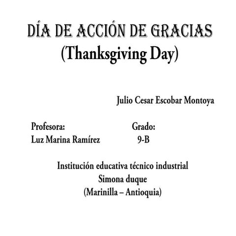 Dia de accion de gracias | PPTX