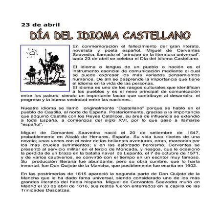 Dia del idioma castellano | PDF