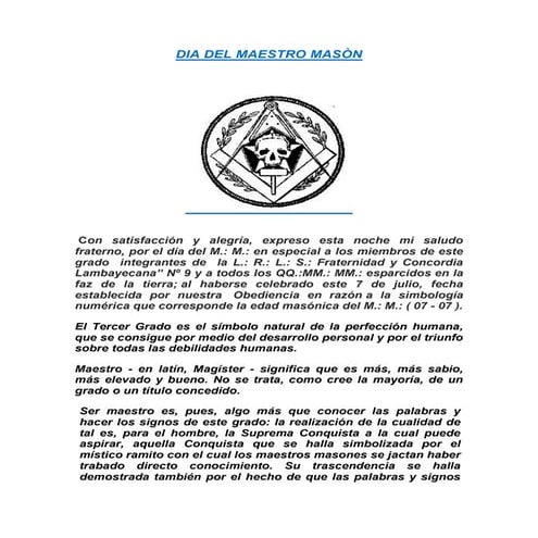 Dia del Maestro Masón | PDF
