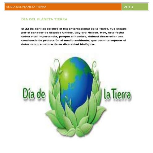 Día del planeta tierra | DOCX