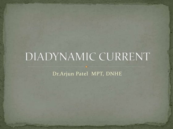 Introduction to Diadynamic currents | PPT