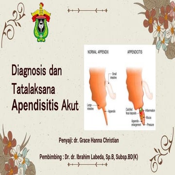 Diagnosa dan Tatalaksana Appendicitis Akut | PPTX