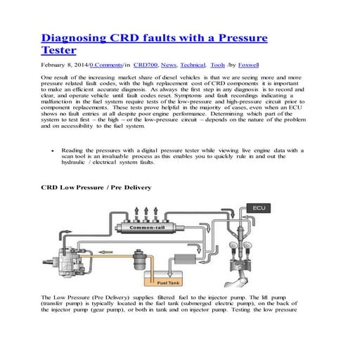 Diagnosing crd faults with a pressure tester | DOCX