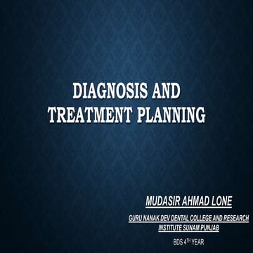 Diagnosis and treatment planning | PPTX