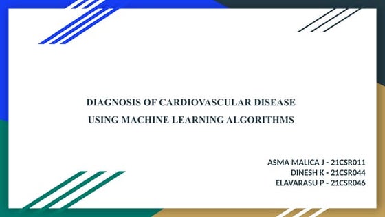 PARKINSON ML using machine learning and SVM | PPTX