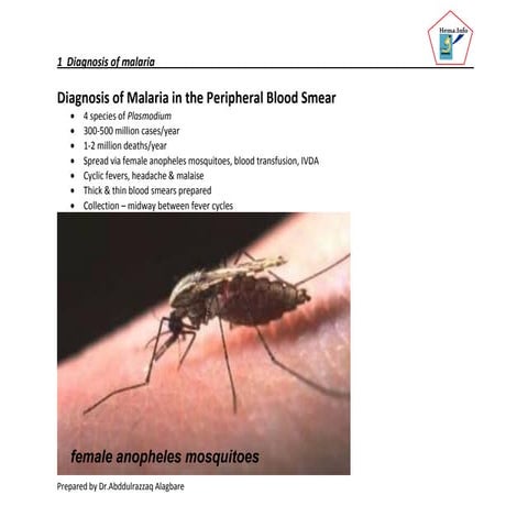 Diagnosis of malaria by the peripheral blood smear | PDF
