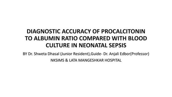 procal guided management of sepsis in ICU patients | PPT