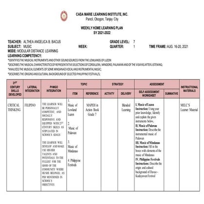 Weekly Home Learning Plan for Music Template.docx
