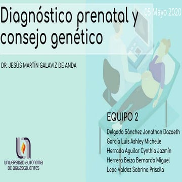 Diagnóstico prenatal y consejo genético | PPTX