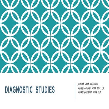 Diagnostic studies | PPT