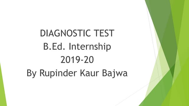 Diagnostic test | PPTX