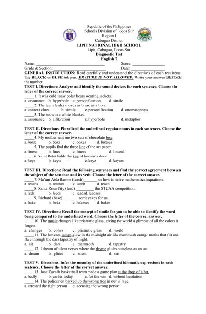 Test type questions | PDF