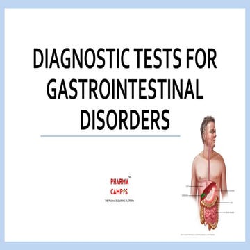 Diagnostic tests for GI disorders | PDF