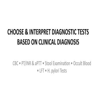 Diagnostic_Tests_MBBS_20_Slides upper gi bleed | PPTX