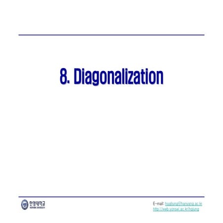 Some Lecture Notes On Diagonalization Of Matrices Ppt