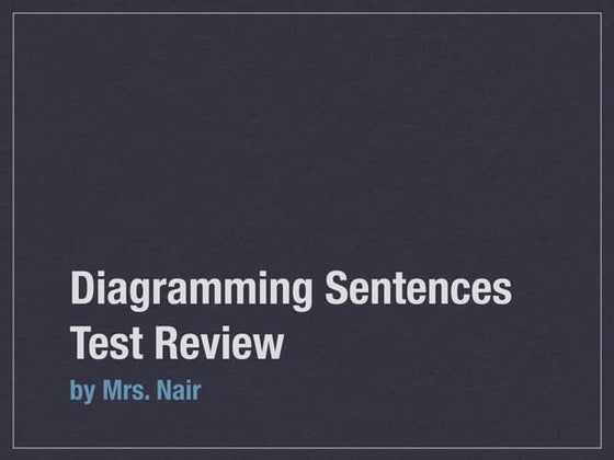 Diagramming Sentences 3 | KEY