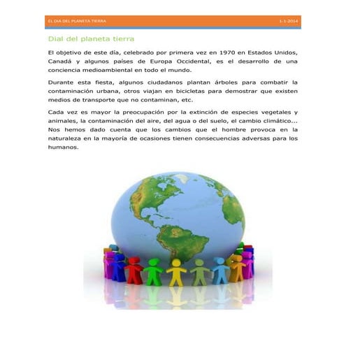 Día del planeta tierra | DOCX